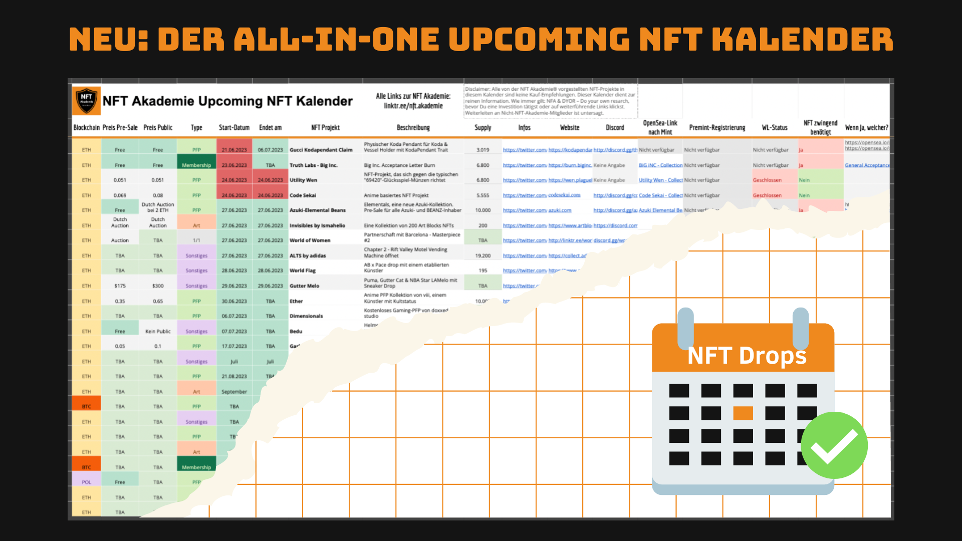 Die Top Upcoming NFT Projects 2023 - Neue NFT Projekte im NFT Kalender